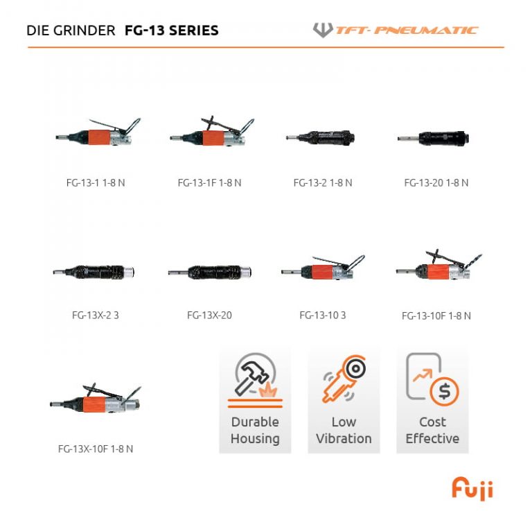 FG-13 Series | 1/8" & 3mm Die Grinders - | TFT Pneumatic