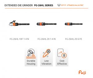 FG-26HL Series | 1/4" & 6 mm Extended Die Grinders - | TFT Pneumatic