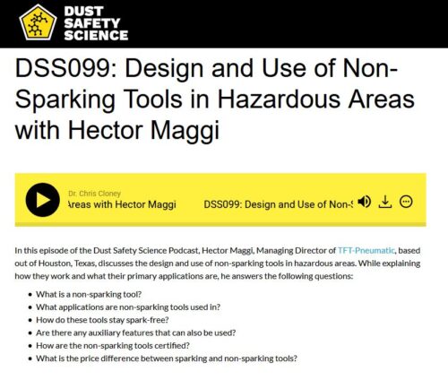 Tft Pneumatic Featured In The Dust Safety Science Podcast Tft Pneumatic
